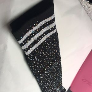 Accessories | 26 Otk Crystal Rhinestone Sock Striped Thigh Knee | Poshmark